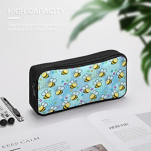 Cute Bees Pencil Case Makeup Bag Big Capacity Pouch Organizer for Office College