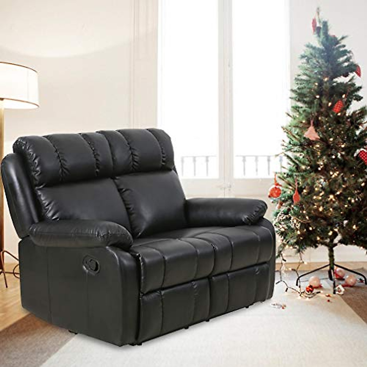 BestMassage Recliner Sofa for Living Room loveseat Sofa Couch PU Leather Sofa Recliner Couch Manual Reclining Sofa for Home Furniture