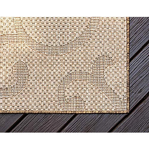 Unique Loom Outdoor Botanical Collection Area Rug - Vine (8' x 11' 4" Rectangle, Brown/ Beige)