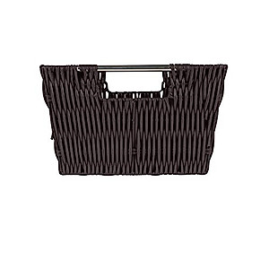 Simplify 3 Pack Set Woven Baskets with Handles, for Storage, Blankets, Toys, Books, Ideal for Home, Office, Dorm, Playroom, Closet, in Chocolate 3 Piece Rattan Tote