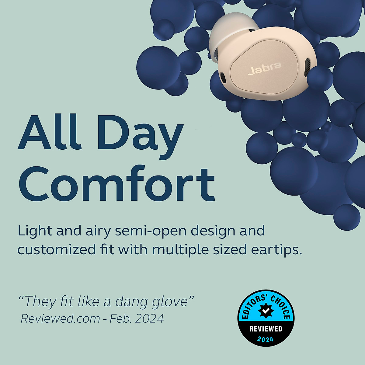 Jabra Elite 10 True Wireless Bluetooth Earbuds – Advanced Active Noise Cancelling with Dolby Atmos Surround Sound, All-Day Comfort, Multipoint, Crystal-clear calls – Cream