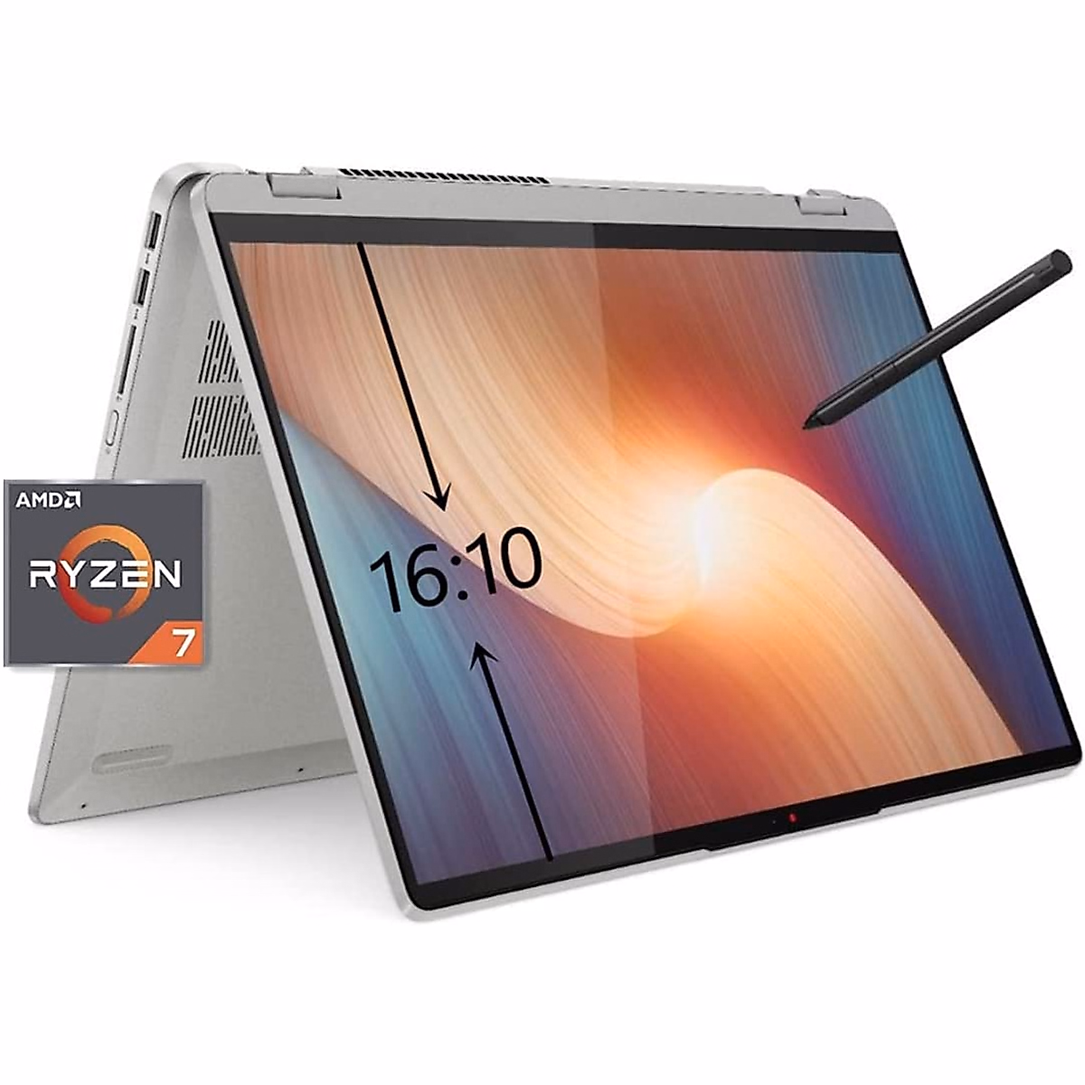 Lenovo IdeaPad Flex 5 2-in-1 Laptop, 16" (1920 x 1200) 16:10 IPS Touchscreen, AMD Ryzen 7 5700U, Digital Pen, FHD Webcam, Fingerprint, Windows 11, w/Mouse Pad (16GB RAM | 512GB PCIe SSD)