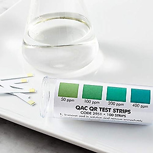 Pack of 4 x 100 QAC Test Strips, 0-400PPM Multi Quat Strips for Restaurants and Food Services, Quaternary Test Strips, Quaternary Ammonia Sanitizer Strips for Commercial Kitchens by FryOilSaver Co.