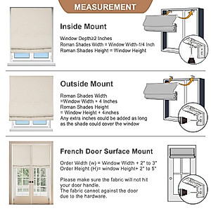 Sunbox Cordless Roman Shade, Window Treatment, Polycotton, Beige White, Blackout, Custom Size, Easy Installation