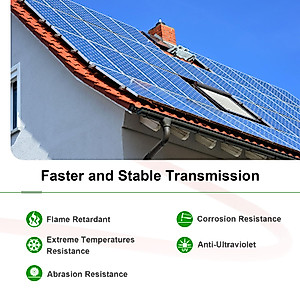 MECCANIXITY Solar Panel Wire 6ft 10 AWG 6mm2 Solar Cable Tinned Copper Wire with Female and Male Connector Black Red for RV Boat Marine Solar Panel