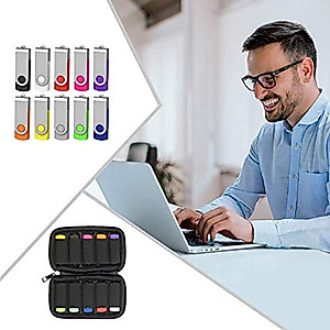 AreTop 8GB Flash Drive 10 Pack, USB 2.0 Swivel Thumb Drives with Easy-Storage Bag 10 Pack Flash Drive Bulk USB Pendrive Jump Drive Memory Stick Storage USB (10PCS 8GB, 10Mixcolors)