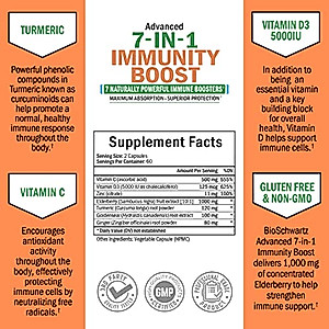 Immune Support Supplement with Zinc Vitamin C Vitamin D 5000 IU Elderberry Ginger D3 Goldenseal - Dr Approved Immunity Vitamins for Adults Women and Men - Natural Immune System Booster Defense -120ct