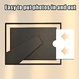 Egofine 5x7 Picture Frames Set of 4, Glass Picture Frames Black Clear Wedding Photo Frames for Tabletop Display Vertically or Horizontally