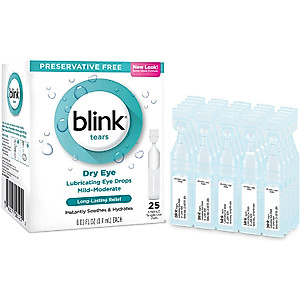 blink Tears Lubricating Eye Drops Mild-Moderate Dry Eye 25 Each,0.01 Fl Oz (Pack of 25)