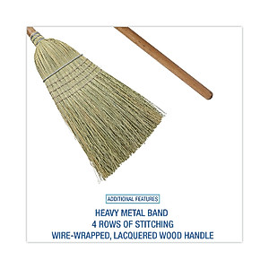 Boardwalk BWKBR10001 60 in. Corn Brooms - Black/Natural (6/Carton)