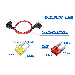 TIPM Bypass Cable, Fuse Adapter Fuse Holder,Repair Fuel Pump Relay Bypass Cable Compatible with Dodge Ram 1500 2500 3500 Jeep Chrysler VW 2007-2016, 14AWG Wire/20AMPs Replace CBWPR091AA