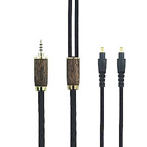 NewFantasia 2.5mm Trrs Balanced Male 6N OCC Copper Silver Plated Cord 2.5mm Balanced Cable Compatible with Audio-Technica ATH-MSR7b ATH-SR9 ATH-ESW990H ATH-AP2000Ti Headphone Walnut Wood Shell