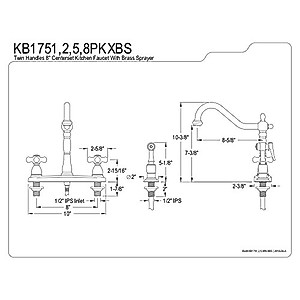 Kingston Brass KB1755PKXBS Duchess Centerset Kitchen Faucet, 8-5/8", Oil Rubbed Bronze