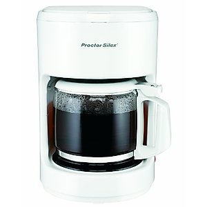 Proctor Silex Compact Coffee Maker Discontinued, 10 Cups, White