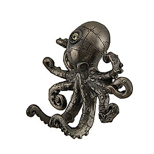 Zeckos Antique Bronze Finish Steampunk Octopus Wall Hook