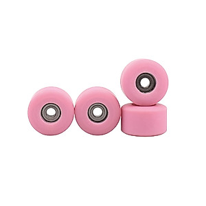 Teak Tuning Premium Fingerboard Apex Bearing Wheels, Strawberry - Matte Finish - New Street Style, Custom Teak Urethane - Custom Bearing Lock Pocket - 77D Hardness, 7.7mm Dia. - Made in The USA