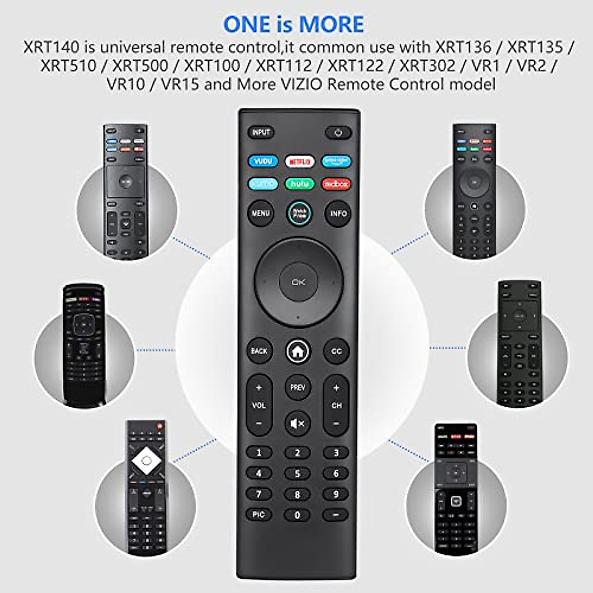 for VIZIO-Smart-TV-Remote,XRT140 for VIZIO All LED LCD HD 4K UHD HDR Smart TVs