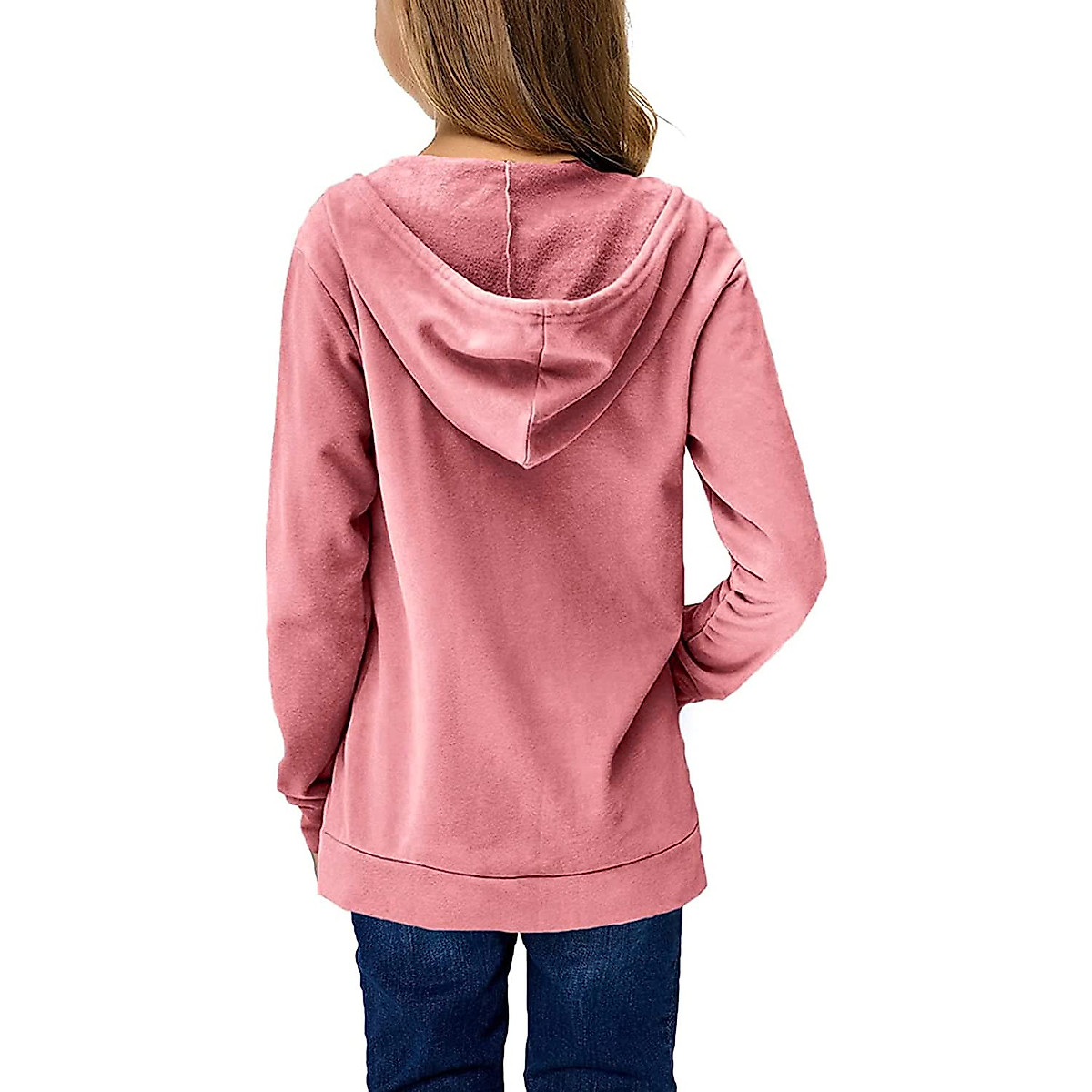 Haloumoning Kids Girls Fleece Pullover Hoodies Cute Leopard Printed Hooded Sweatshirts with Pockets 4-15 Years