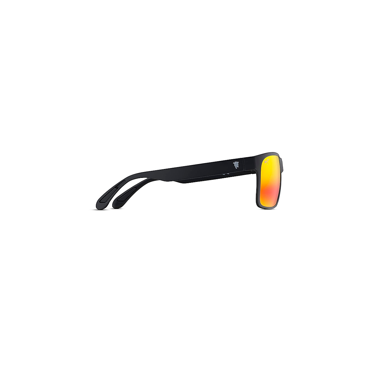Maui Jim Men's and Women's Red Sands Polarized Universal Fit Rectangular Sunglasses, Black Matte w/Black Rubber UTD/Hawaii Lava ™, Large