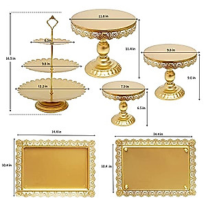 Gold Cake Stand Set Cupcake Holder for Dessert Cake Table Decor