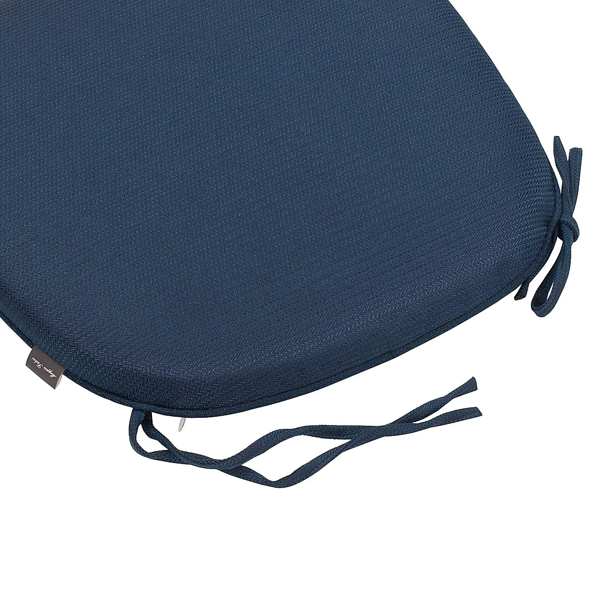 Magpie Fabrics Outdoor/Indoor 17"x16"x2" Chair Cushions with Ties Set of 2, Waterproof All Weather U-Shape Seat Pads Decoration for Patio Garden Furniture Home Office (Navy)