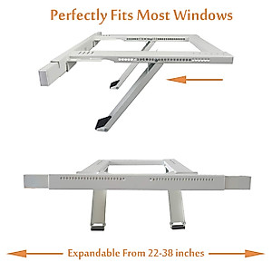 Jeacent Universal Window Air Conditioner Support Bracket No Drilling ,No Tools, Heavy-Duty Window AC Bracket Supports Up to 200lbs, Fits Single or Double Hung Windows