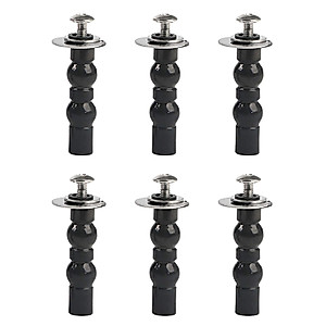 Hibbent 6 Pack Universal Toilet Seat Hinges Screw, Toilet Seat Hinges Blind Hole Fixings Expanding Rubber Top Fix Nuts Screws for Top Mounting Toilet Seat Hinges-3 Pairs (with Two Expandable Ball)