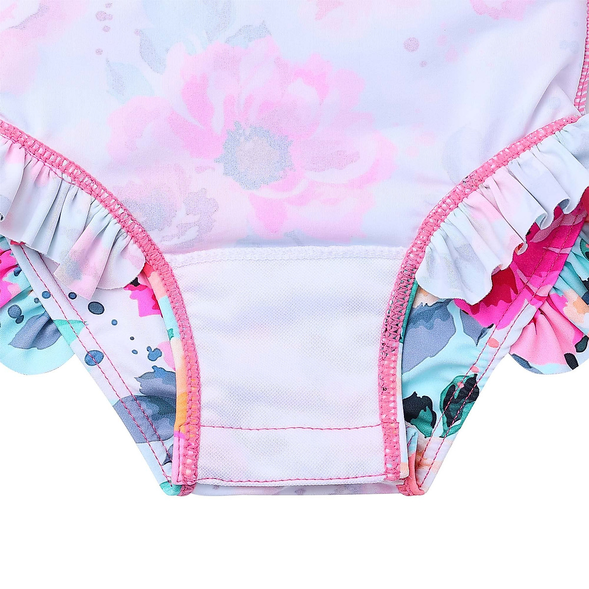 XFGIRLS Baby/Toddler Girls Swimsuit Long Sleeve One-Piece Bathing Suit Rash Guard for Kids UPF 50+ Swimwear