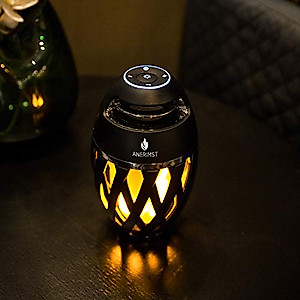 Outdoor Bluetooth Speaker with Flame Atmosphere, Electronics Gifts for Men, Women, Cool Gadgets for Porch Garden Parties, BT5.0, 5W Stereo Sound, Waterproof Wireless Speaker with Led Torch Light