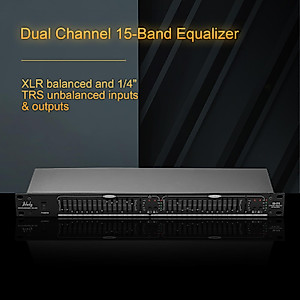Btuty Audio Equalizer EQ-215 Dual Channel 15-Band Equalizer 1U Rack Mount 2-channel Stereo Graphic Equalizer Stereo Equalizer Graphic Equalizer