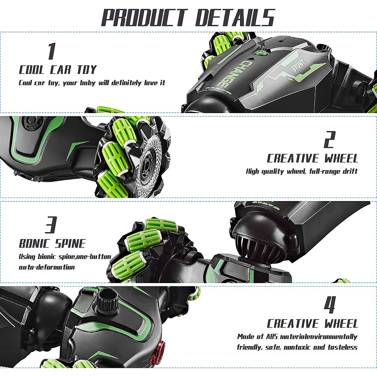 TADOZIC 4WD Remote Control Gesture Sensor Car,Hand Controlled RC Stunt Car,Double-Sided Vehicle 360° Rotation with Light and Music Spray, Watch Toy Cars for Boys & Girls Birthday