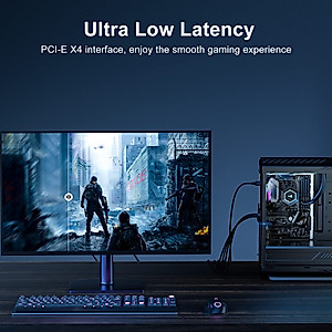 ACASIS 4K HDMI PCIe x4 Video Capture Card Stream and Record in 1080p60 with Ultra-Low Latency for Video Conferencing, Teaching, Streaming, Broadcasting on OBS, Zoom, Teams with Multicam, PC