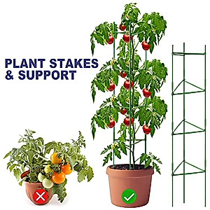 Odree 4 Pack Tomato Cages for Garden, 4ft Plant Support Garden Stakes, Garden Stakes Tomato Cage, Garden Trellis Stakes for Climbing Plants Vegetable