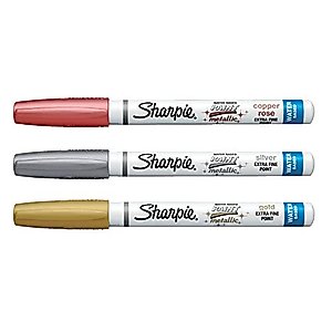 Sharpie Paint Marker, 3-Count, Metallic Assorted, 3 count