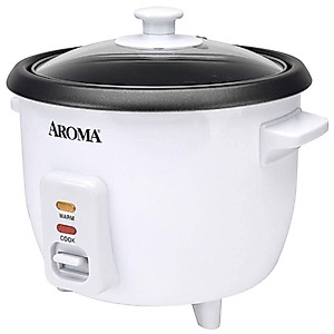 Aroma Housewares 4-Cups (Cooked) / 1Qt. Rice & Grain Cooker (ARC-302NGP), Pink & Aroma 6-cup (cooked) 1.5 Qt. One Touch Rice Cooker, White (ARC-363NG), 6 cup cooked/ 3 cup uncook/ 1.5 Qt.