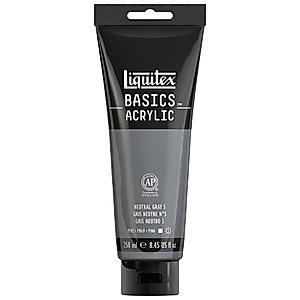 Liquitex BASICS Acrylic Paint, 250ml (8.5-oz) Tube, Neutral Gray Value 5