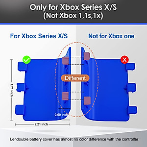 Battery Cover for Xbox Core Controller, Replacement Battery Back Door Lid for Xbox Series X & Wireless Controller, Batteries Caps Shell Repair Part for Xbox Series S Remote Pack of 4 (Blue +White