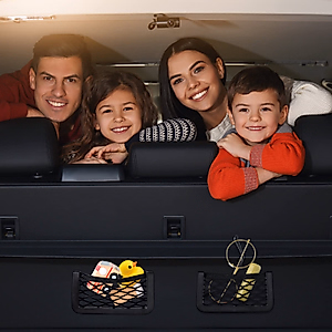 Hicarer 4 Pieces Car Storage Pocket Mesh Net Pocket Storage Back Net Mesh Car Organizer Universal String Bag Seat Side for Purse Phone Holder Organizer (6 x 3.2 Inch)