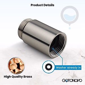 gotonovo 2 Inch Wall Mount Extension Tube for Shower Fixture Spout Tub Spout Extender One Pair Brushed Nickel