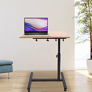 Fetcoi Rolling Laptop Desk, Desktop 360°Rotation Height Adjustable Laptop Table Laptop Cart Laptop Stand for Couch, Bed, Recliner, Chair, Standing