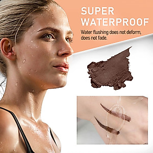 Eyebrow Stamp Stencil Kit, Brow Stamp Trio Kit with Pomade, 10 Eyebrow Stencils, Dual-ended Eyebrow Brush and Sponge Applicator (Dark Brown-B)