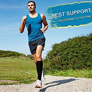 Iseasoo 3 Pairs Copper Compression Socks for Women&Men Circulation-Best for Running,Nursing,Hiking,Flight&Travel(L/XL)