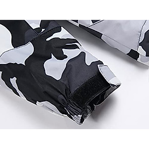 Keevoom Child Snowboarding Coat Waterproof Thick Rain Jackets Warm Fleece Lined Ski Jacket Hooded Outdoor Snow Jacket Camo Size 10