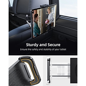 LISEN Car Headrest Tablet Mount, 360 Rotatable, Easy Installation, 2X Stable Car Bracket, Compatible with 4.7-11" Devices