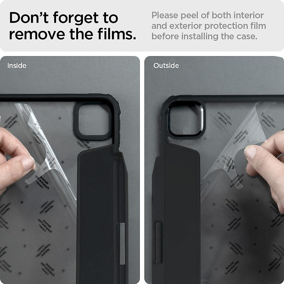 Spigen Ultra Hybrid Pro Designed for iPad Pro 12.9 inch Case M2 6th Generation (2022) / 5th Generation (2021) with Clear Transparent Back and Pencil Holder - Black