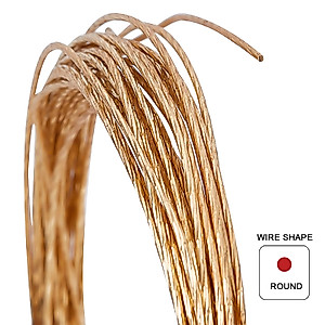 BENECREAT 20Ft Engraved Textured Brass Wire, 20 Gauge Jewelry Craft Copper Wire for Ring Making, Beading Wrapping and Other Jewelry Craft