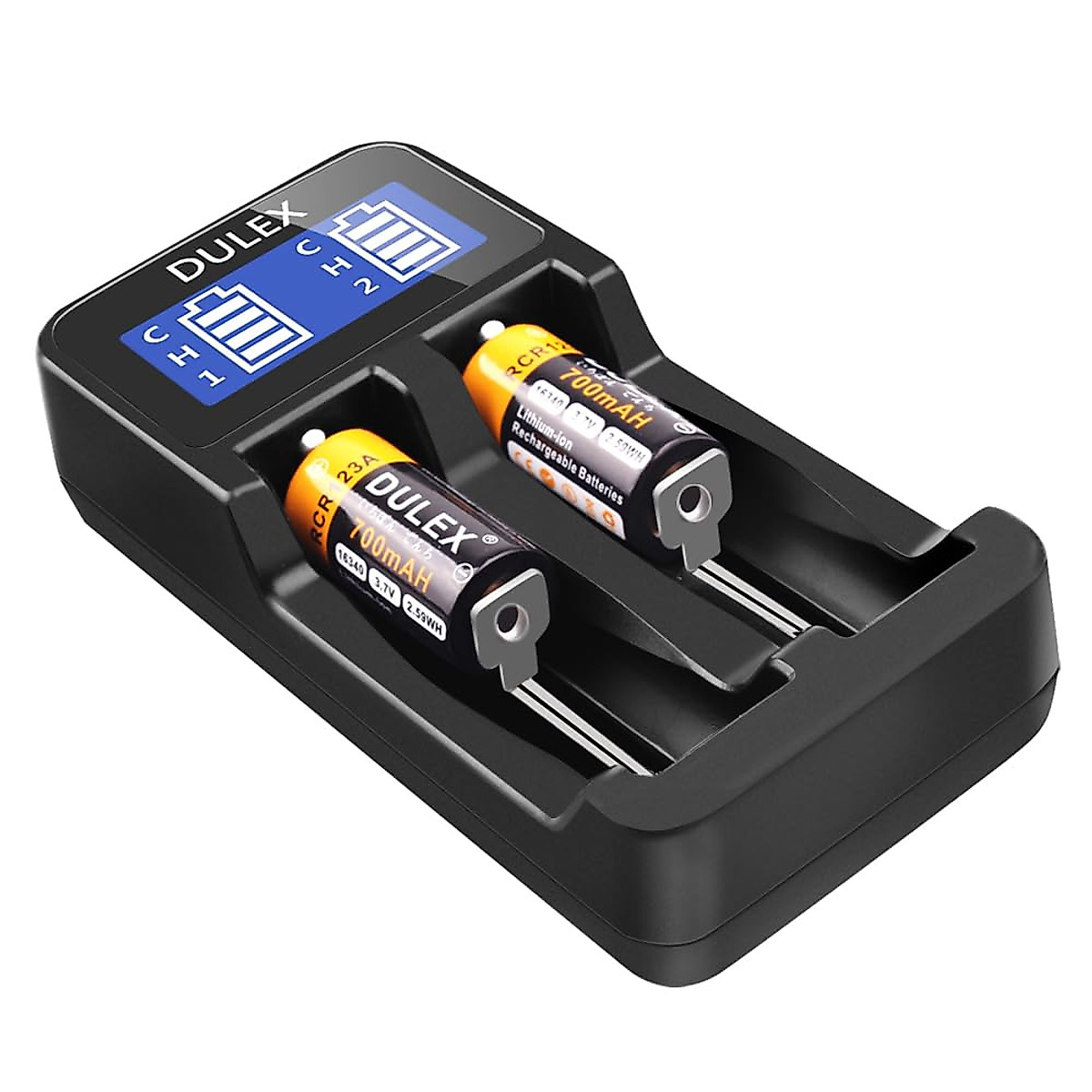 FARSAIL LCD Universal 18650 Battery Charger for 3.7V Li-ion Rechargeable Batteries 18650 18490 18350 17670 17500 16340(RCR123A) 14500 and Ni-MH Ni-CD Rechargeable AA AAA Batteries