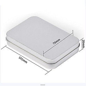 3.46 inch Small Metal Tin Silver Flip Storage Box for Case Organizer For Money Coin Candy Metal Rectangular Empty Hinged Tins Box Storage Empty Containers Metal Storage Tins Case Card Games