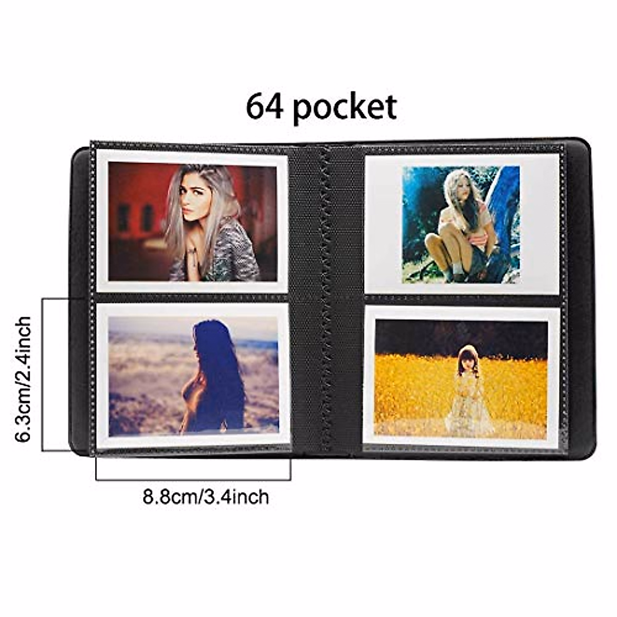 Borya 64 Pockets Mini Photo Album for Fujifilm Instax Mini 11/Instax Mini Liplay/Instax Mini Link/Mini 9/Mini 8/Mini 90/Mini 25/Polaroid Snap PIC-300/HP Sprocke/Kodak Mini 3-Inch Film.(Cuckoo)