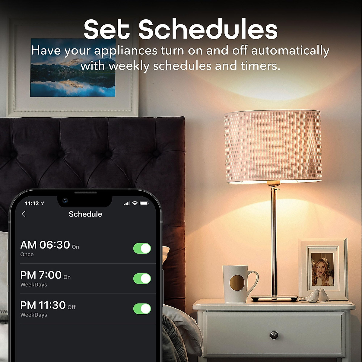 Geeni Surge 6-Outlet Smart Extension Cord, Surge Protector and Cord Extender, Works with Alexa, Google Assistant, Requires 2.4 GHz WiFi, 3 Feet